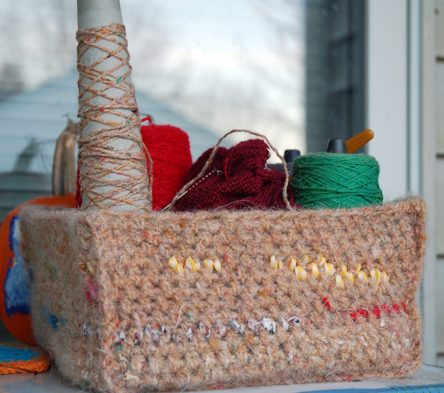 Free Crochet Pattern: Felted Scrap Basket to Use up and Organize your ...